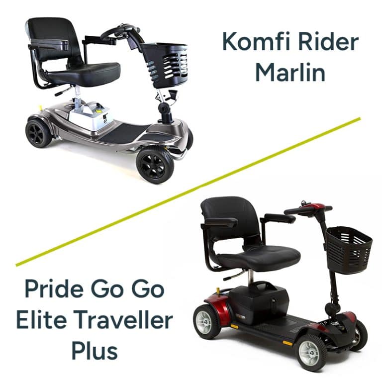 KomfiRider Marlin vs Pride Go Go Elite Traveller Plus Mobility Scooters