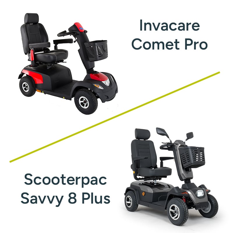 Invacare Comet Pro vs Scooterpac Savvy 8 Plus Mobility Scooter